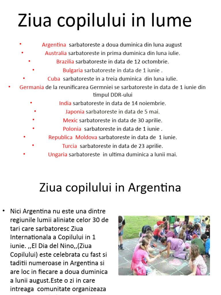 Ziua Copilului in Lume | PDF