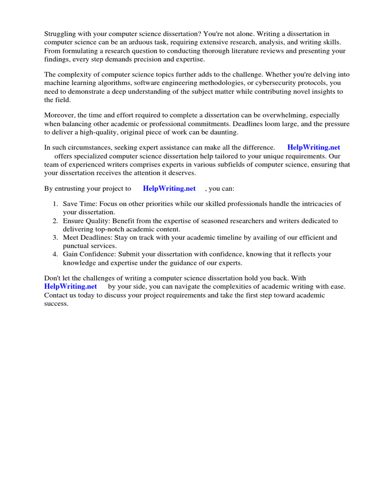 Computer Science Dissertation Help Pdf Thesis Computer Science