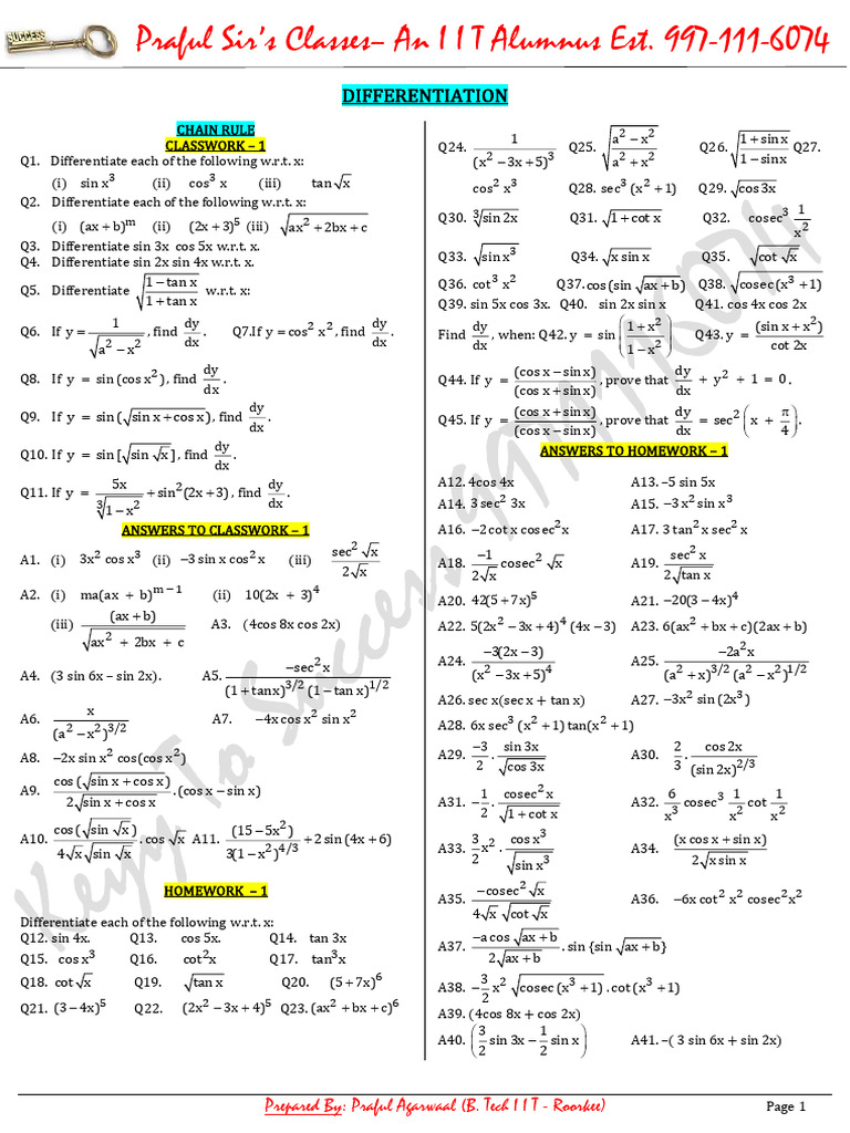 Differentiation Complete Assignemnt FINAL 2025 | PDF