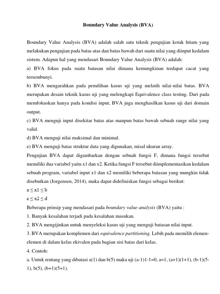 6.Boundary Value Analysis X | PDF