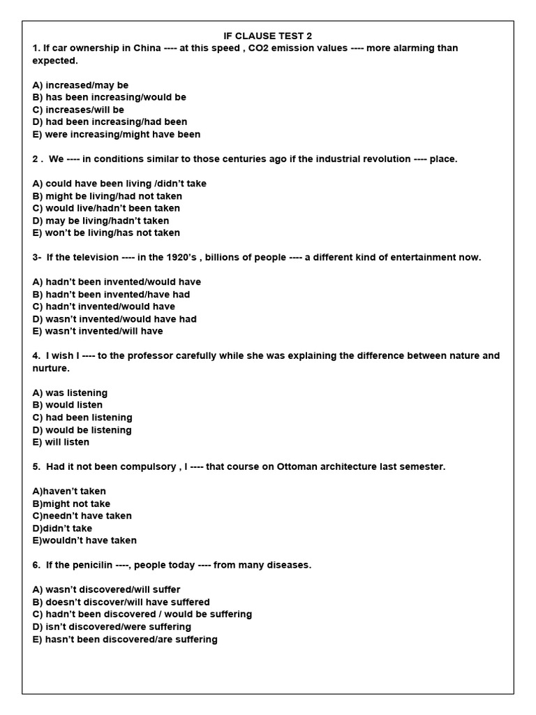 33-If Clause Test 2 | PDF | Global Natural Environment | Natural ...