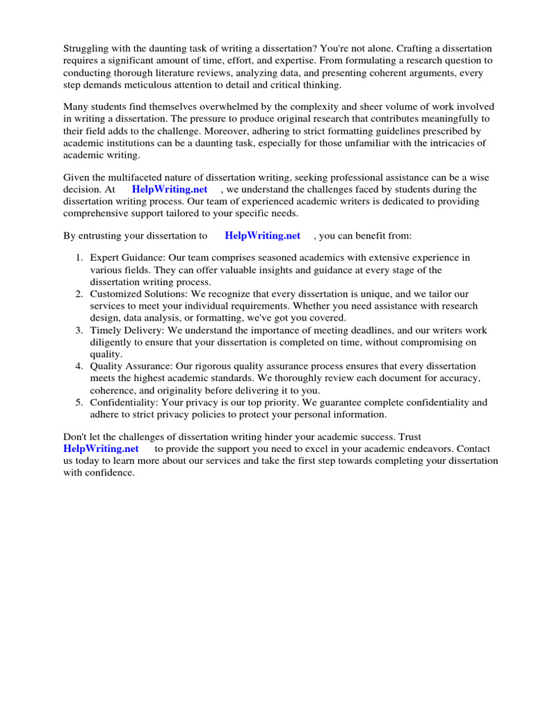 Dissertation Report Writing Format | PDF