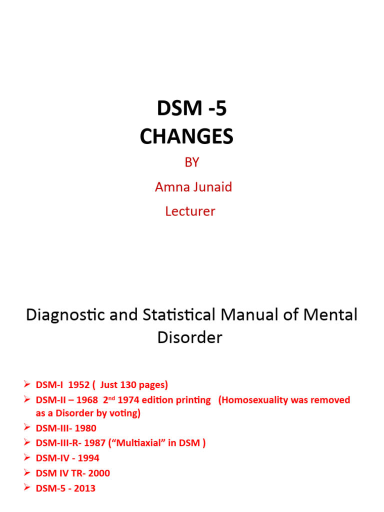 DSM - 5 Changes | PDF