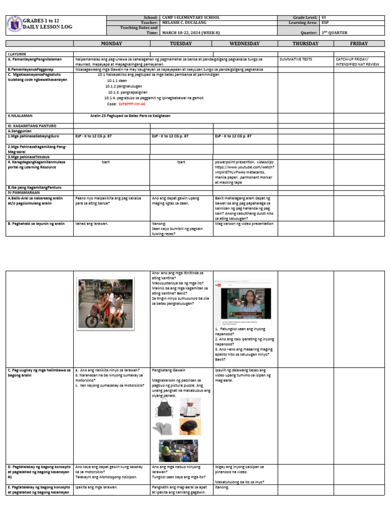 DLL - Esp 6 - Q3 - W8 | PDF