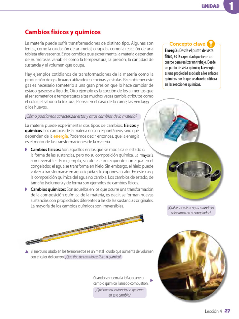 Cambios Fisicos y Cambios Químicos | PDF | Agua | Importar