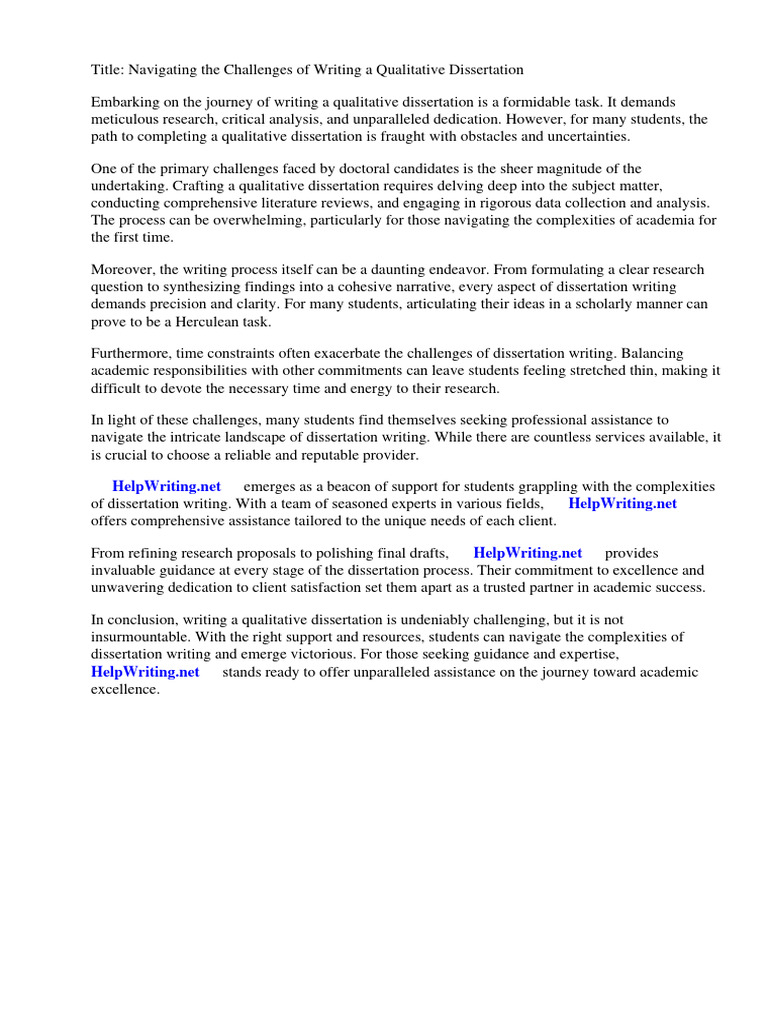 Writing Qualitative Dissertation | PDF | Methodology | Thesis