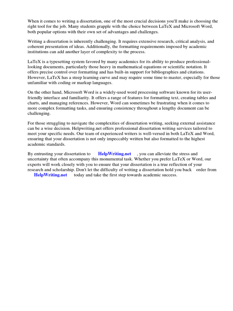 Dissertation Latex Vs Word | PDF | Search Engine Indexing | Te X
