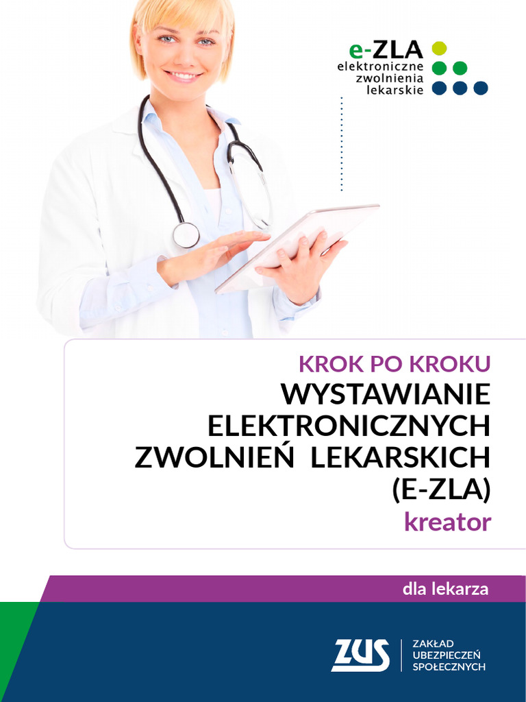 E-ZLA Elektroniczne Zwolnienia Lekarskie - Lekarze | PDF