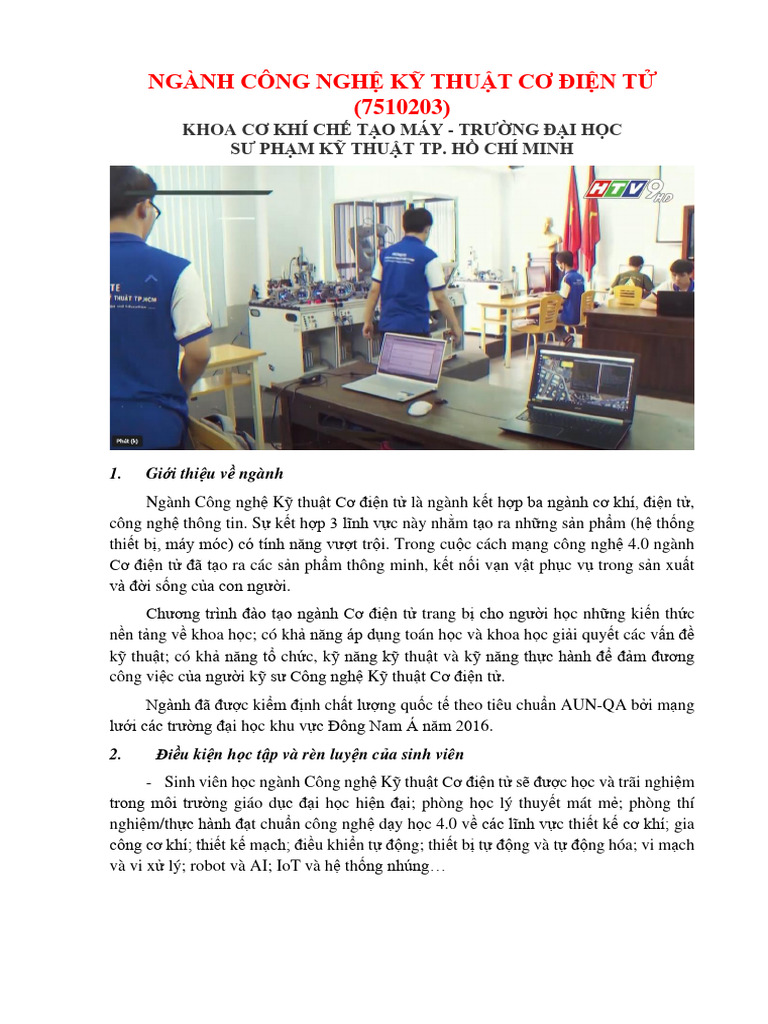 Nganh CNKT CĐT Gioi Thieu Ve Nganh 2024 | PDF