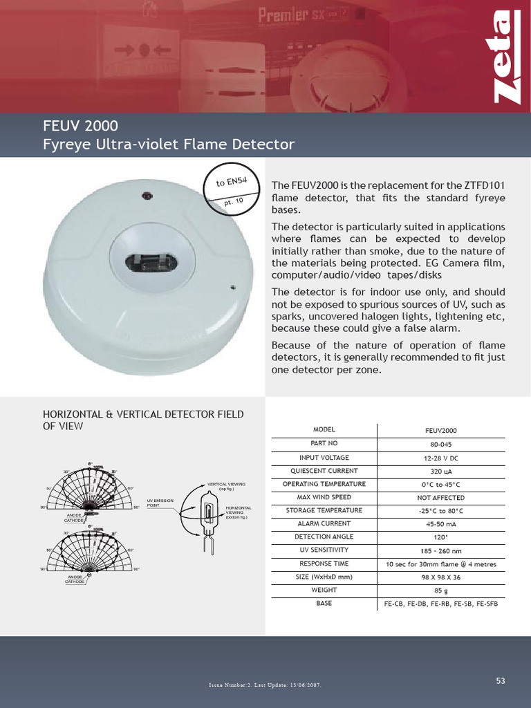 Fyreye FEUV2000 UV Flame Detector | PDF | Ultraviolet | Electrical ...