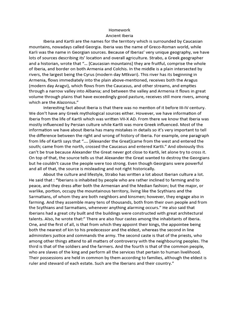 Georgian History Notes Ancient Iberia | PDF | Caucasus | Europe