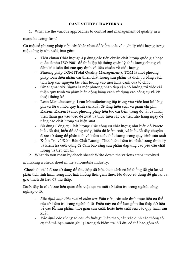 Case Study Chapters 3 | PDF