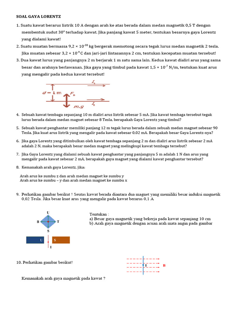 Soal Fisika Gaya Lorentz | PDF