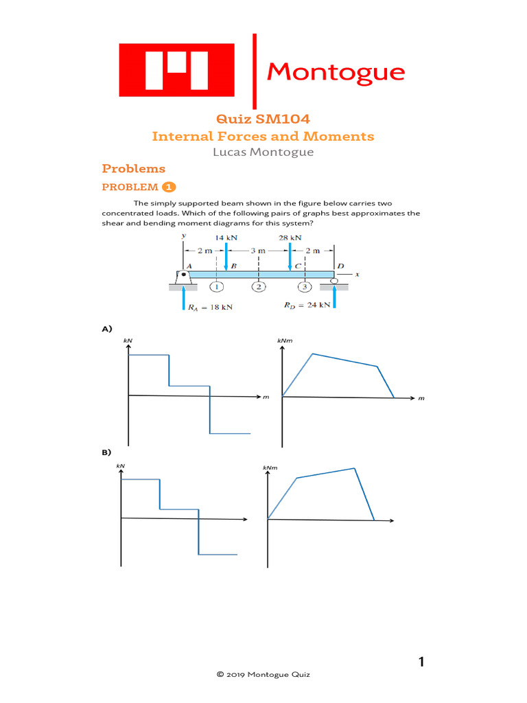 Internal-Forces-and-Moments-Solved-Problems | PDF | Bending | Beam (Structure)