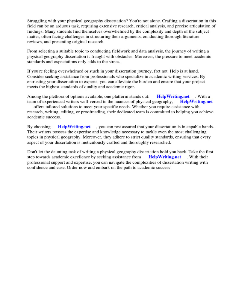 Physical Geography Dissertation Examples | PDF | Geography | Climate Change