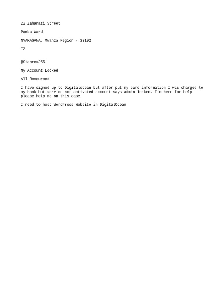 Digitalocean Account Lock Issue Pdf