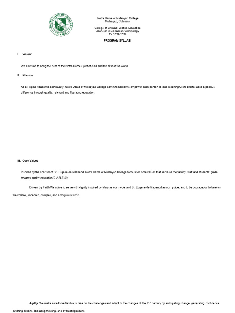 Syllabus Theories of Crime 2023 2024 | PDF | Criminology | Crimes