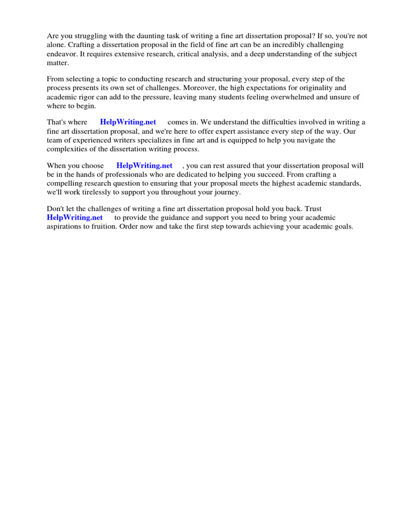 Fine Art Dissertation Proposal | PDF | Thesis | Critical Thinking