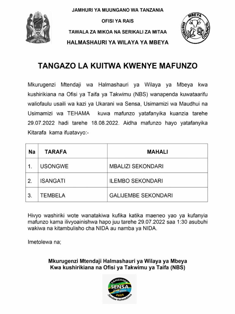 Mbeya DC PDF | PDF