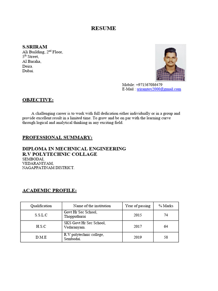 Sriram Resume - 2024 | PDF