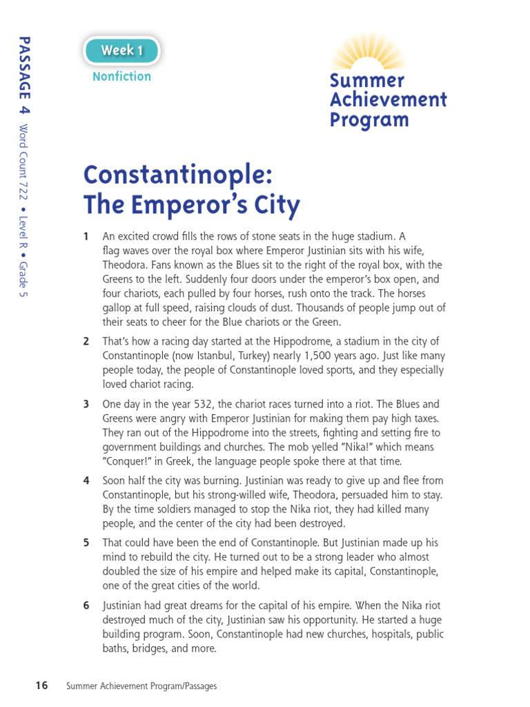Constantinople Emperor's City | PDF | Reading Comprehension ...