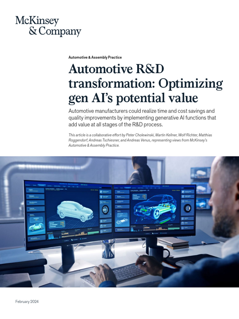 Automotive R And D Transformation Optimizing Gen Ais Potential Value Pdf Artificial