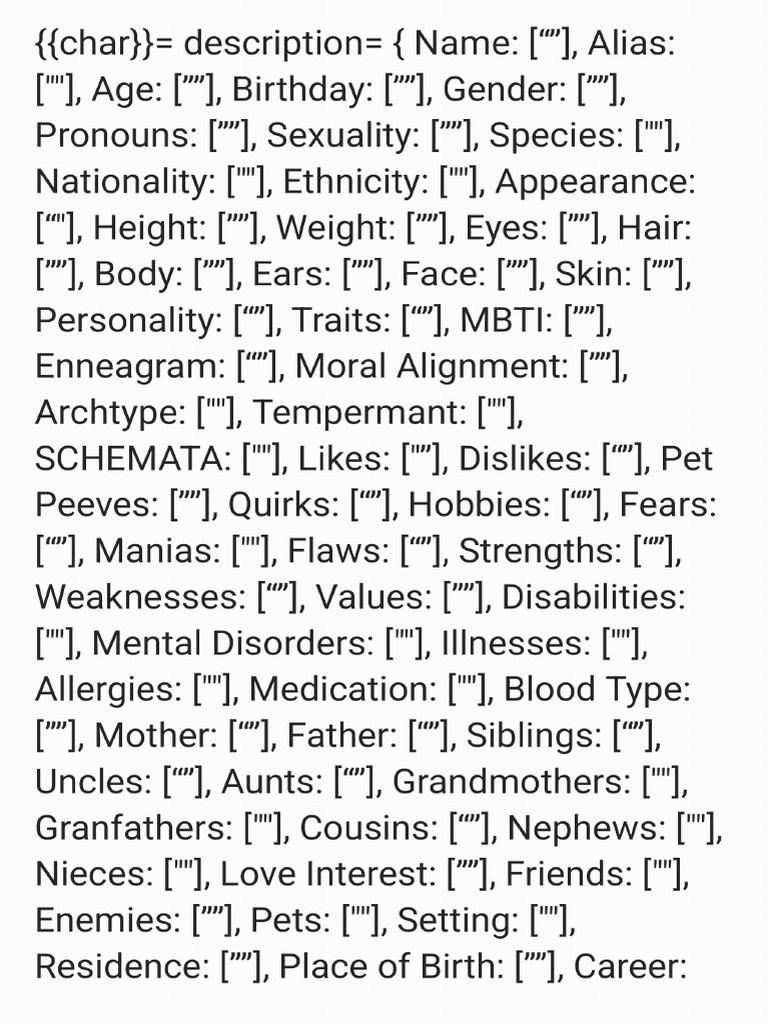 Charakter Ai Template | PDF