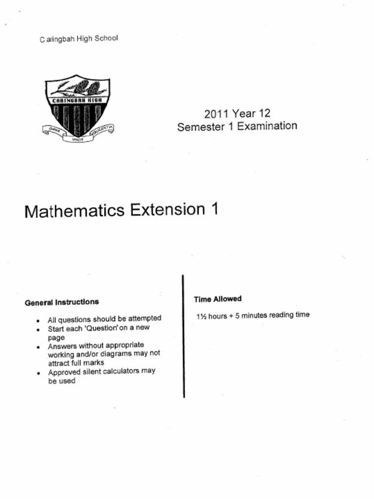 Caringbah 2011 3U CT1 & Solutions | PDF