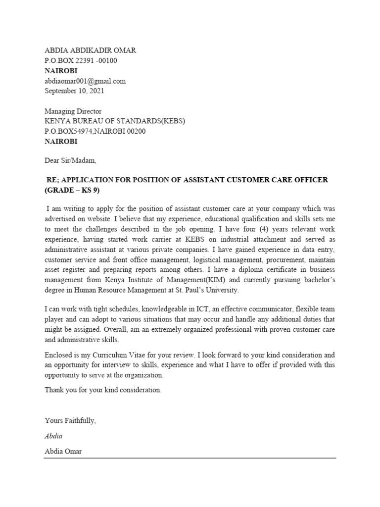 Application Letter | PDF