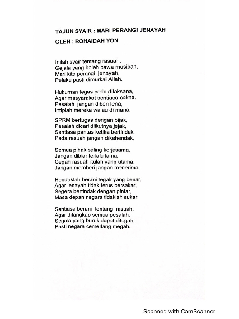 Teks Syair Aisy | PDF