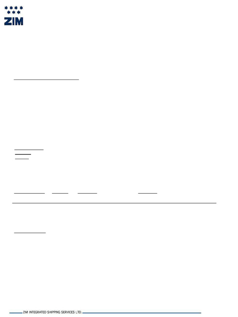 ZIM Shipping Booking Confirmation Details | PDF | Cargo | Fuels