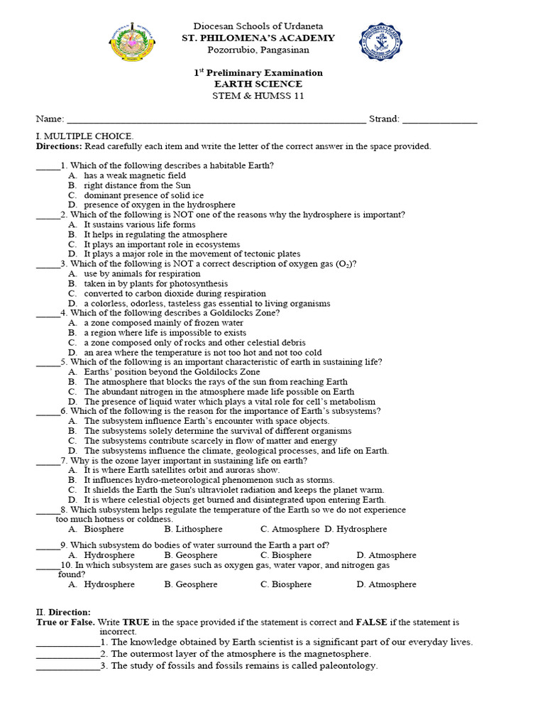 Prelim Earth Science | PDF