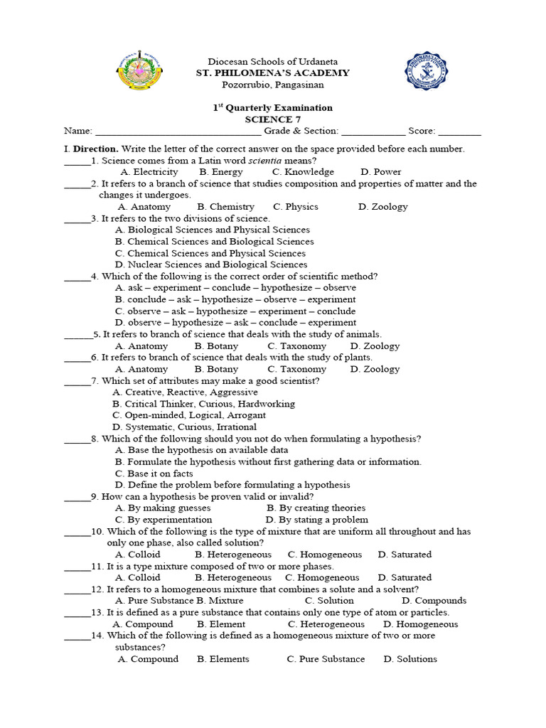 Science 7 1ST Qe | PDF