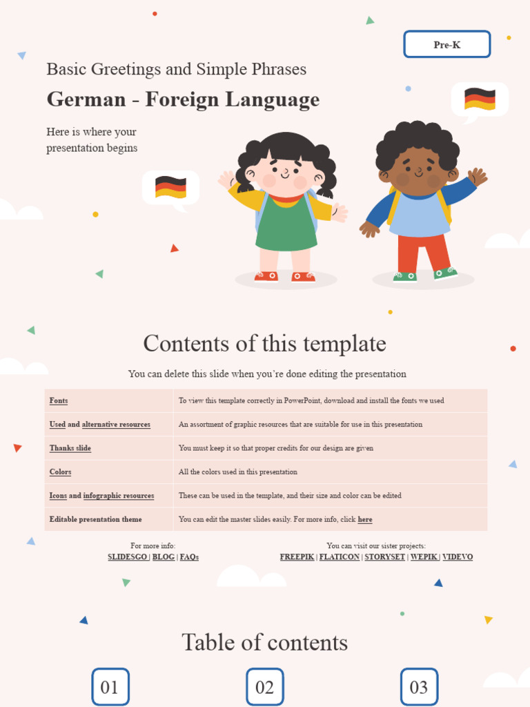 Basic Greetings and Simple Phrases - German - Foreign Language - Pre-K ...