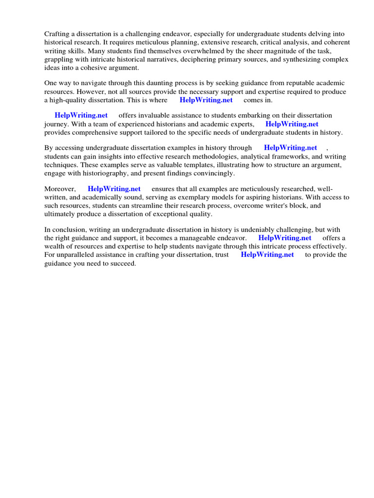 Undergraduate Dissertation Examples History | PDF | Thesis | Data