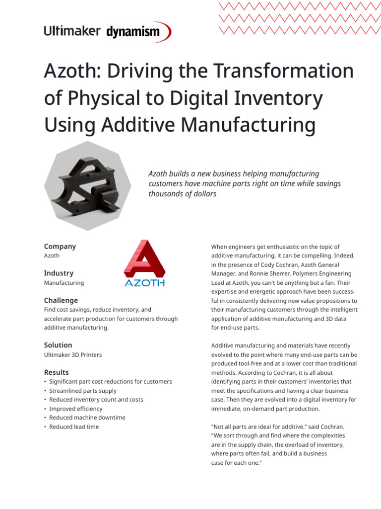 Azoth's Additive Manufacturing Revolution | PDF | 3 D Printing ...