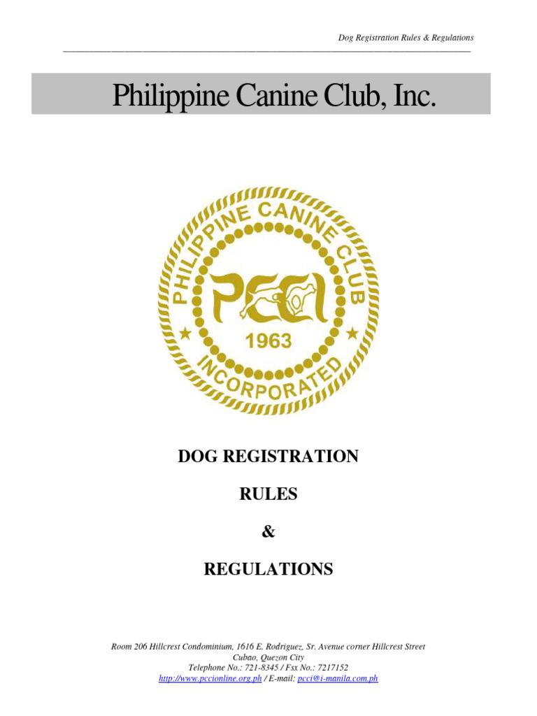 PCCI Dog Registration Guidelines | PDF | Dog Breeding | Dog Breeds