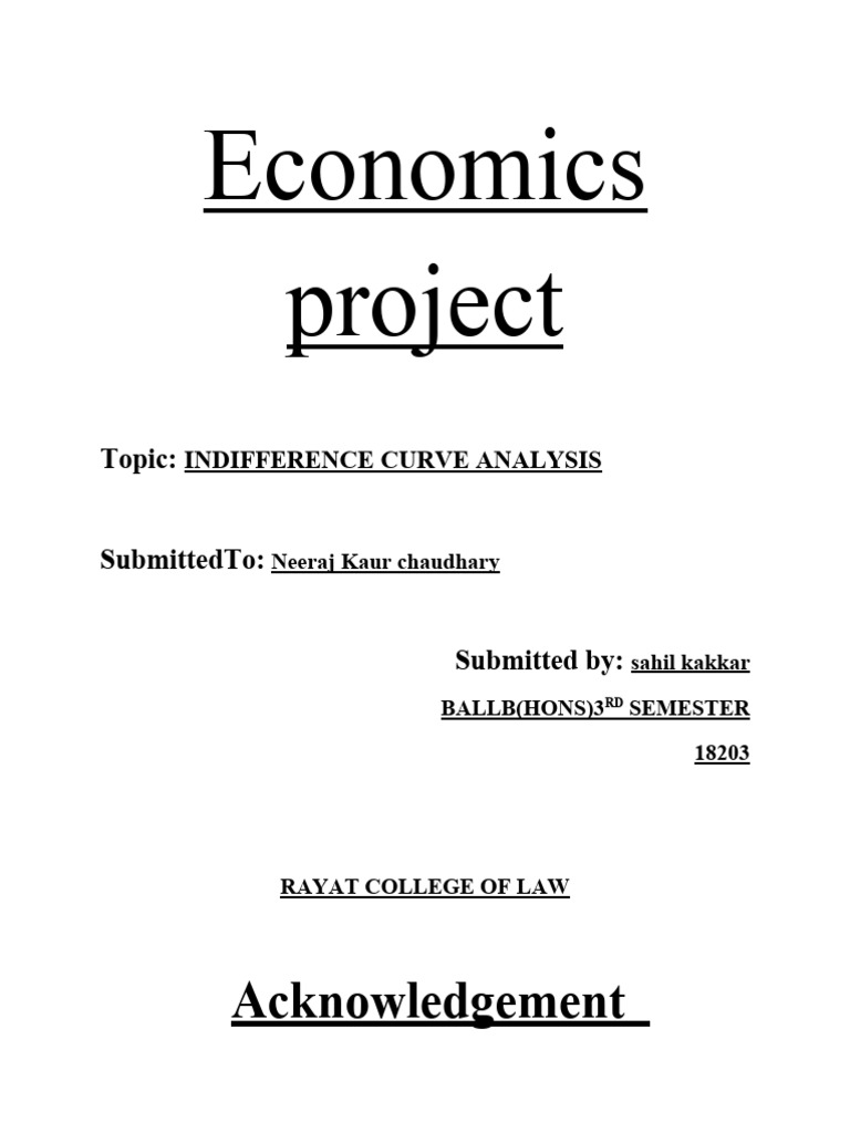 Economics Project 3rd Semester | PDF | Utility | Marketing