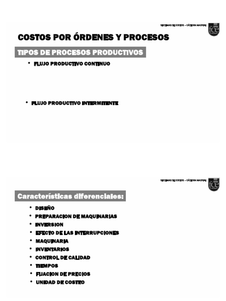 5. Costos por ordenes y costos por procesos | PDF