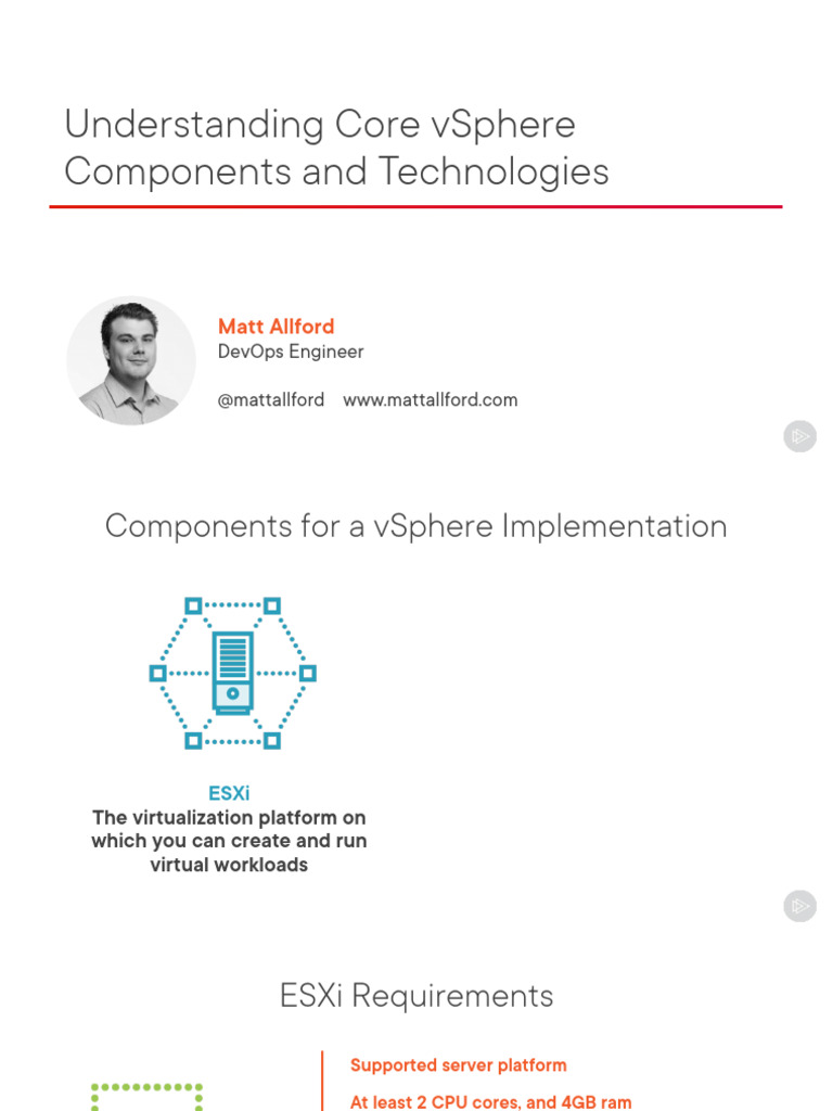 Understanding Core Vsphere Components and Technologies Slides | PDF | Virtual Machine | V Mware