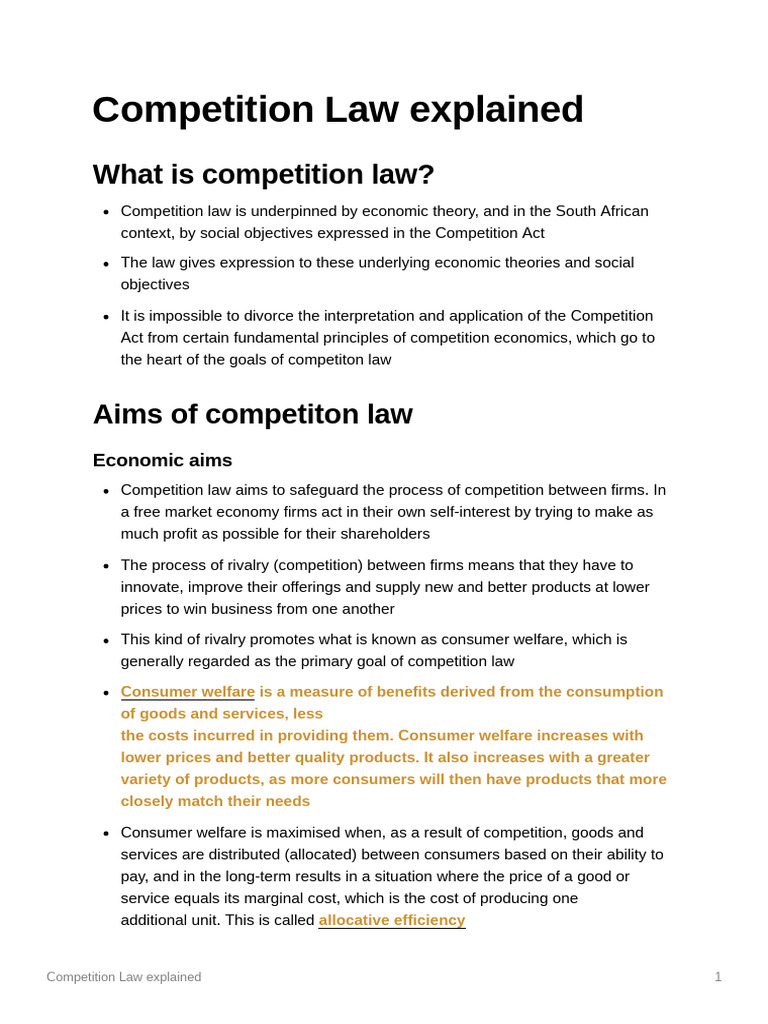 Competition Law Explained | PDF | Monopoly | Demand