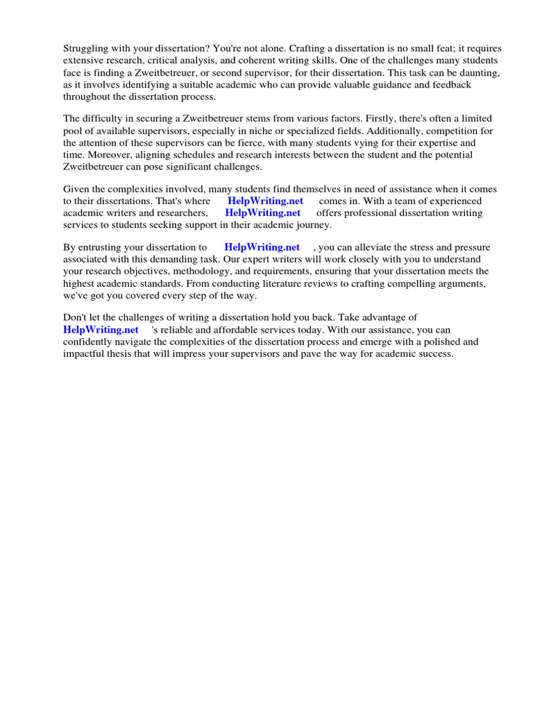 Dissertation Help: Find a Second Supervisor | PDF | Thesis | Publishing