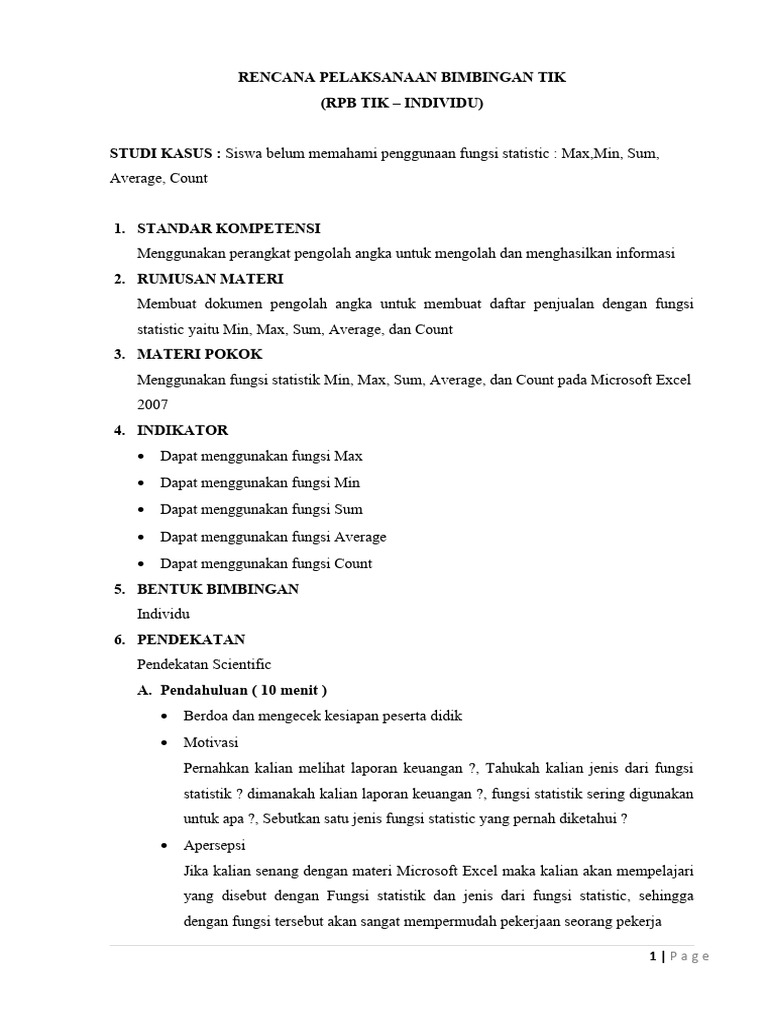 RPB Individu Siswa-Contoh | PDF