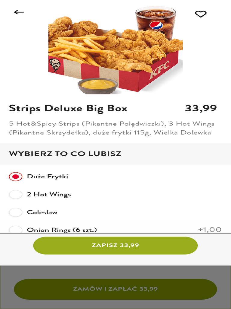 KFC - Menu, Restauracje, Zamówienia On-Line | PDF