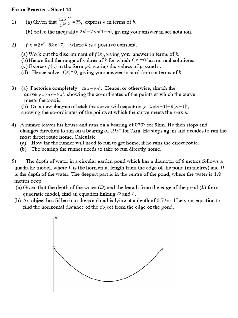Exam Practice - Sheet 14 | PDF