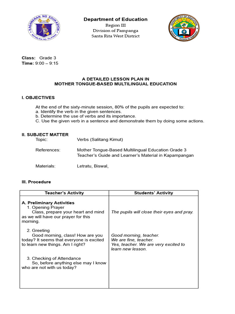 LESSON-PLAN-IN-MTB | PDF | Teachers | Lesson Plan