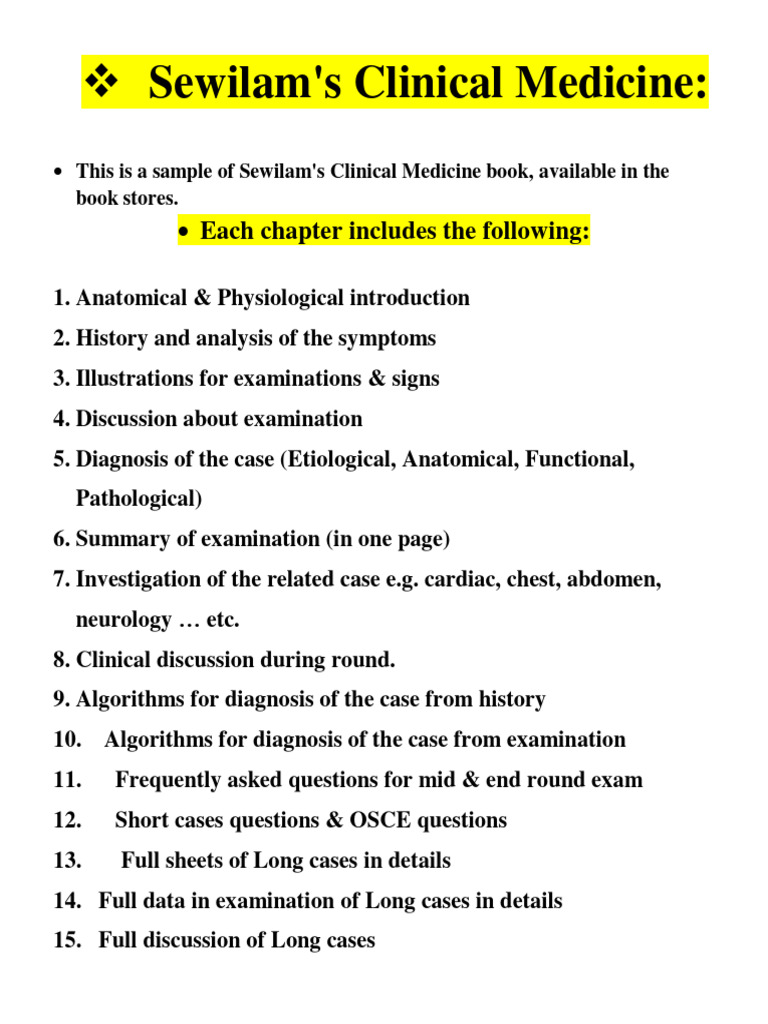Sewilam's Clinical Medicine Overview | PDF | Lung | Heart
