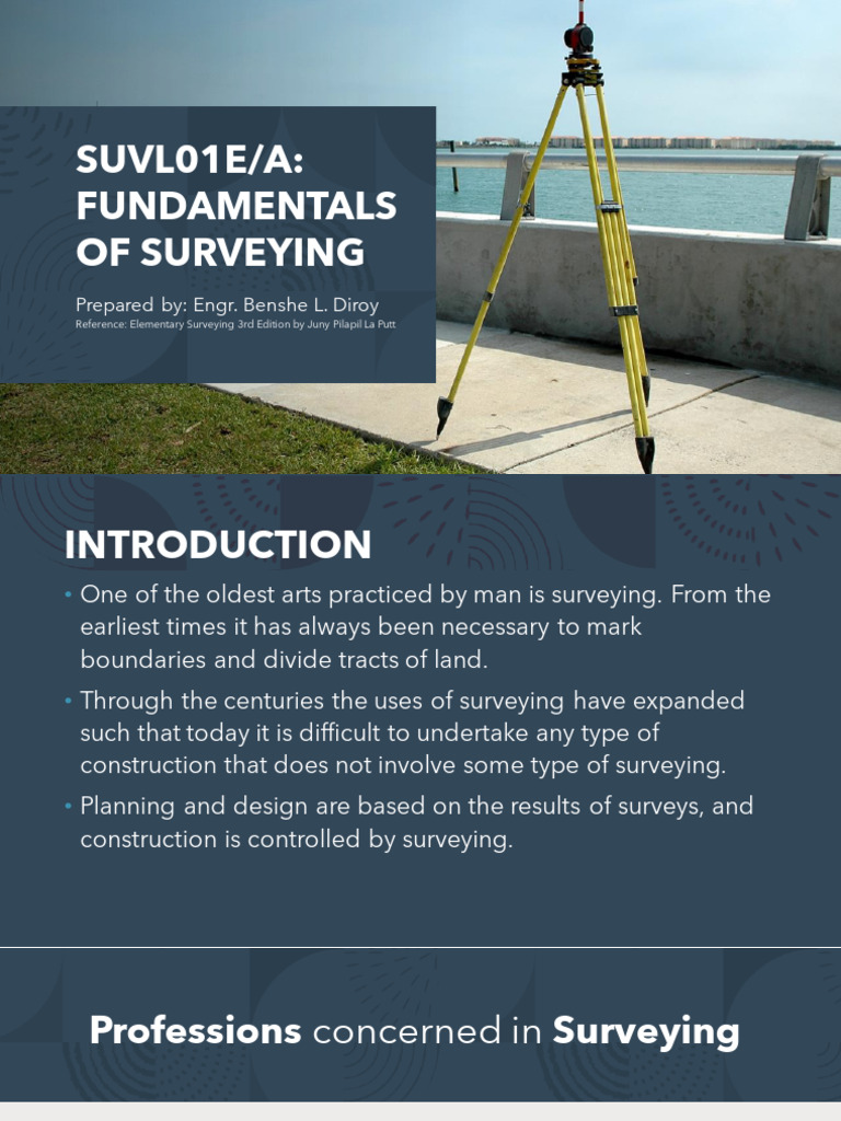 Lecture 01. Fundamentals of Surveying | PDF | Surveying | Geodesy