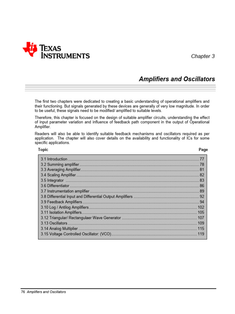 Amplifiers and Oscillators | PDF | Amplifier | Operational Amplifier