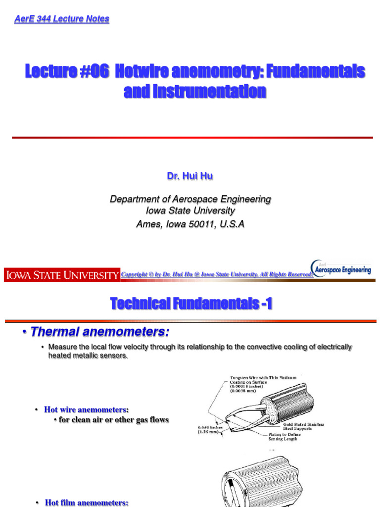 AerE344 Lecture 06 Hotwire Anemometry and Airfoil Lab | PDF ...